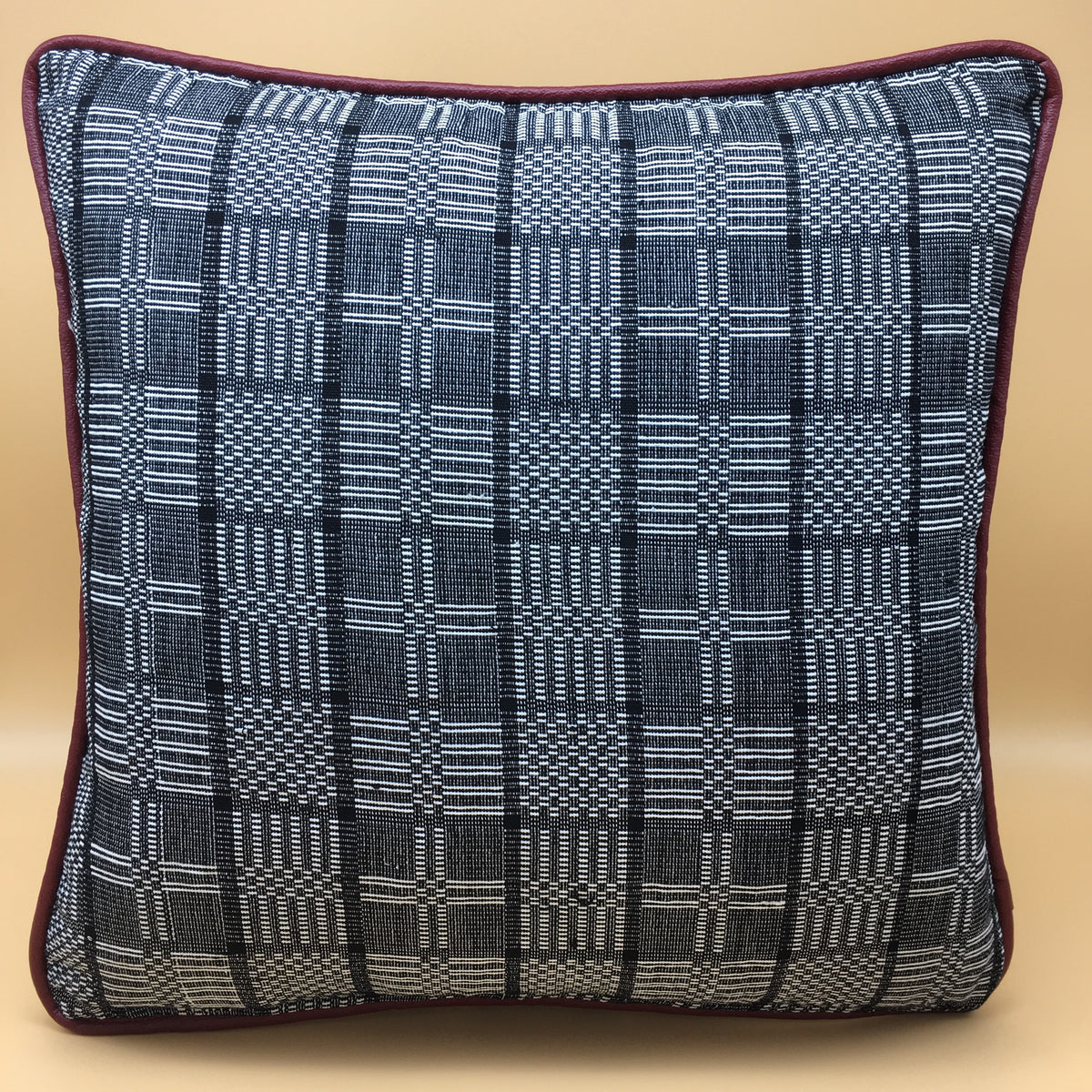 Modern Art Cushion Covers With Leather Piping Online – Inabel Shop LLC